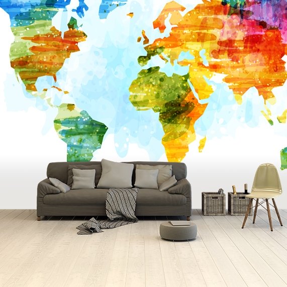 En ecoline papier peint - Carte du monde sur papier peint - Cartes du monde